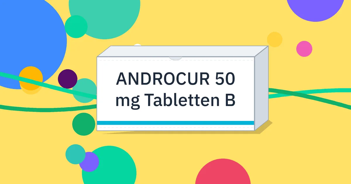 Symbolbild: Packung mit der Aufschrift ANDROCUR 50 mg Tabletten B (PZN 04419345) – Verfügbarkeit und Bezug in Apotheken in Frankfurt am Main