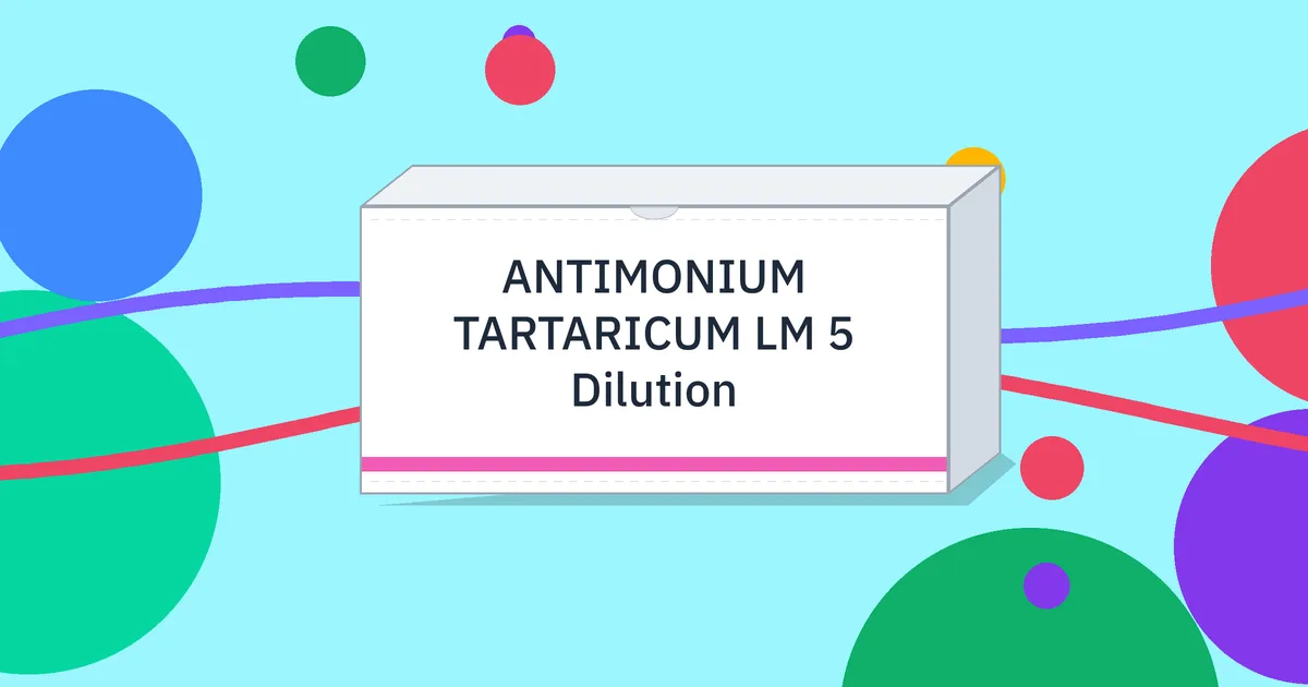 Symbolbild: Packung mit der Aufschrift ANTIMONIUM TARTARICUM LM 5 Dilution (PZN 12764607) – Verfügbarkeit und Bezug in Apotheken in Frankfurt am Main