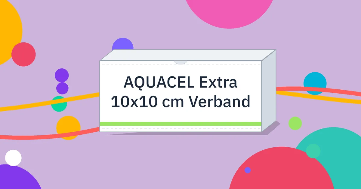 Symbolbild: Packung mit der Aufschrift AQUACEL Extra 10x10 cm Verband (PZN 13902129) – Verfügbarkeit und Bezug in Apotheken in Frankfurt am Main