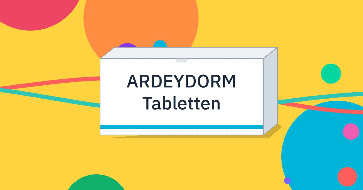 Symbolbild: Packung mit der Aufschrift ARDEYDORM Tabletten (PZN 01313422) – Verfügbarkeit und Bezug in Apotheken in Frankfurt am Main