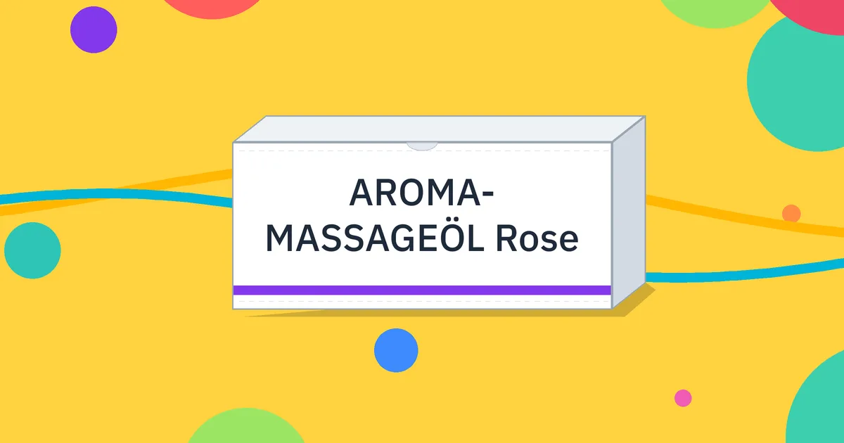 Symbolbild: Packung mit der Aufschrift AROMA-MASSAGEÖL Rose (PZN 19334703) – Verfügbarkeit und Bezug in Apotheken in Frankfurt am Main