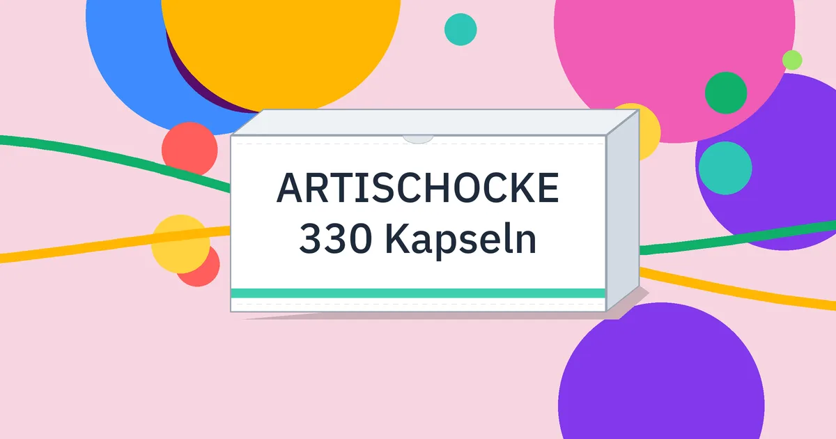 Symbolbild: Packung mit der Aufschrift ARTISCHOCKE 330 Kapseln (PZN 18665220) – Verfügbarkeit und Bezug in Apotheken in Frankfurt am Main