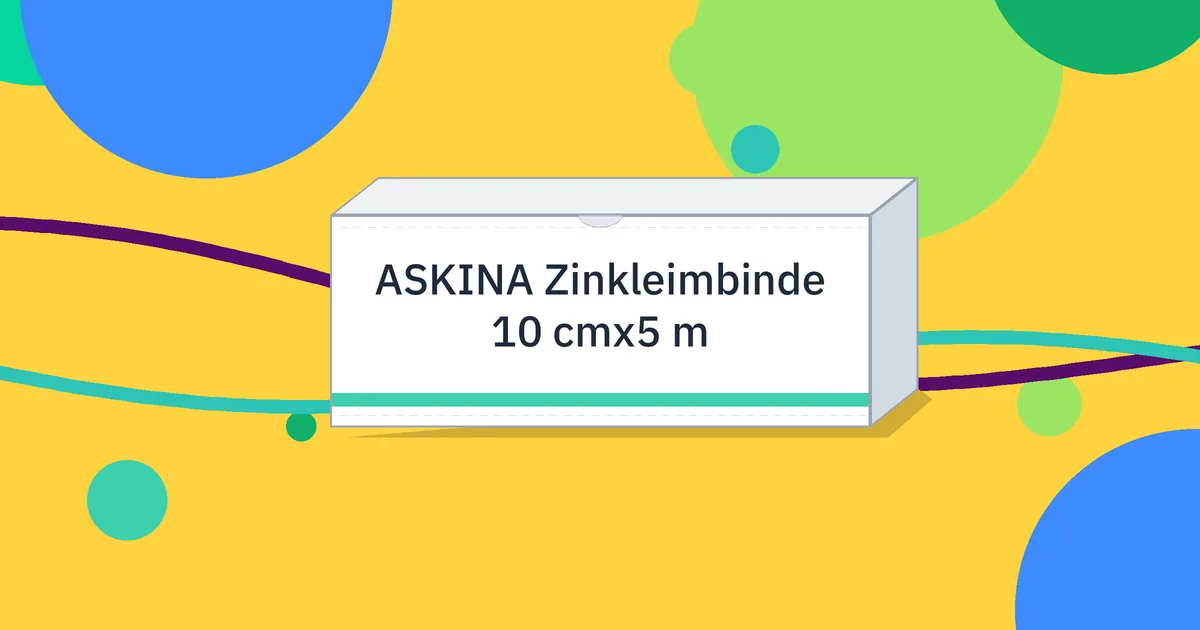 Symbolbild: Packung mit der Aufschrift ASKINA Zinkleimbinde 10 cmx5 m (PZN 09914517) – Verfügbarkeit und Bezug in Apotheken in Frankfurt am Main