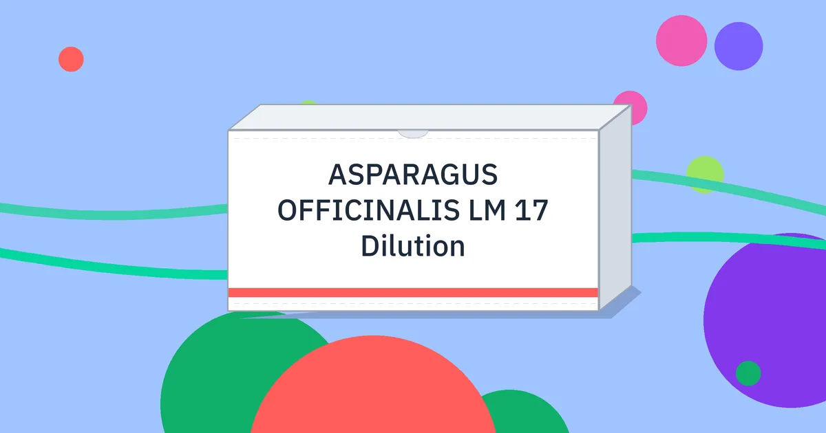 Symbolbild: Packung mit der Aufschrift ASPARAGUS OFFICINALIS LM 17 Dilution (PZN 13402964) – Verfügbarkeit und Bezug in Apotheken in Frankfurt am Main