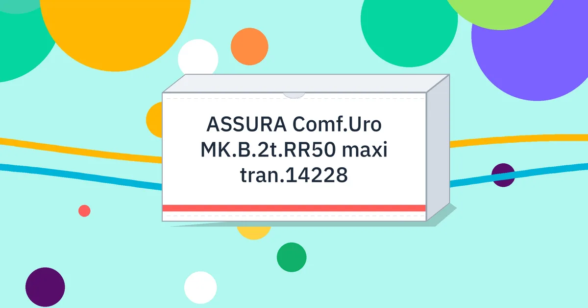 Symbolbild: Packung mit der Aufschrift ASSURA Comf.Uro MK.B.2t.RR50 maxi tran.14228 (PZN 00843069) – Verfügbarkeit und Bezug in Apotheken in Frankfurt am Main