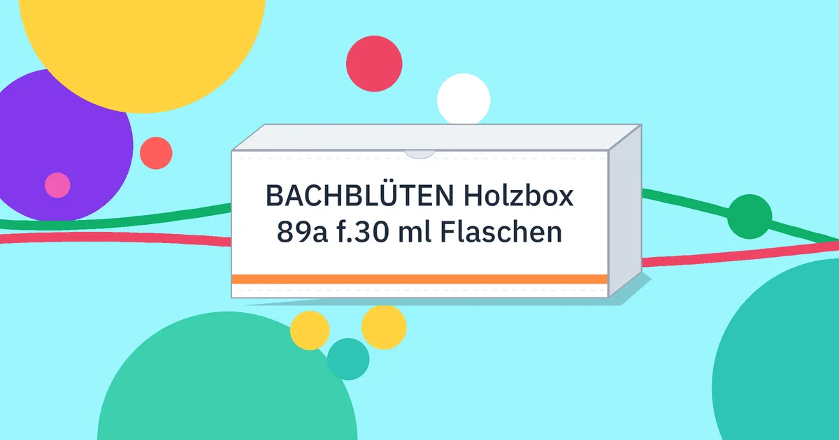 Symbolbild: Packung mit der Aufschrift BACHBLÜTEN Holzbox 89a f.30 ml Flaschen (PZN 07366448) – Verfügbarkeit und Bezug in Apotheken in Frankfurt am Main