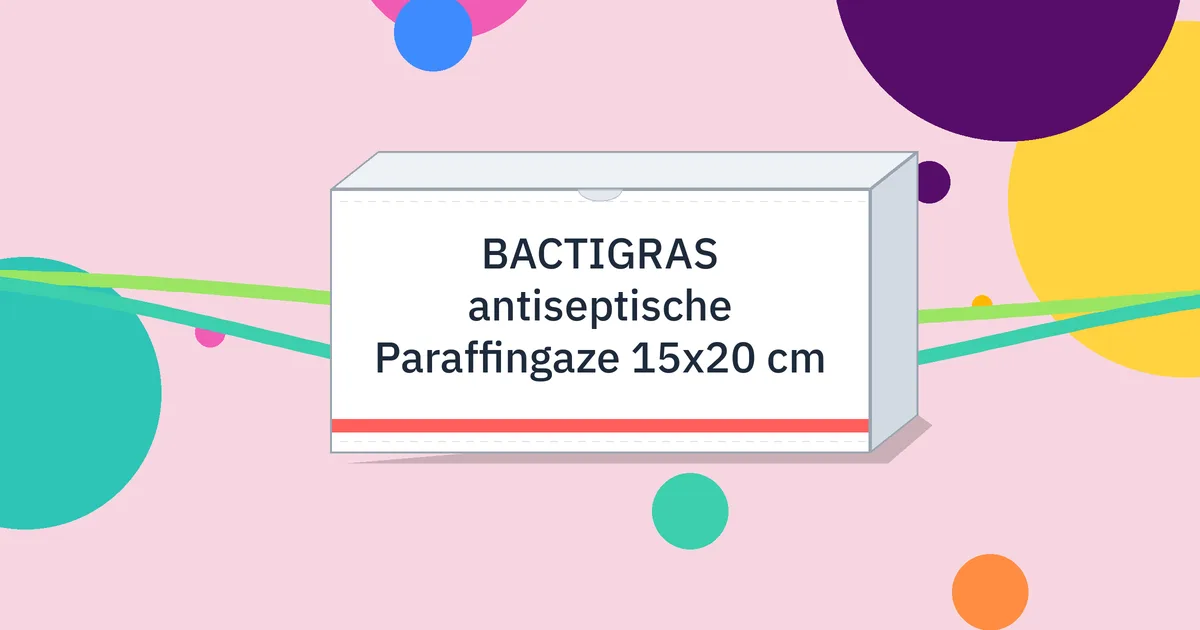 Symbolbild: Packung mit der Aufschrift BACTIGRAS antiseptische Paraffingaze 15x20 cm (PZN 20354289) – Verfügbarkeit und Bezug in Apotheken in Frankfurt am Main