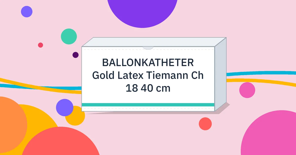 Symbolbild: Packung mit der Aufschrift BALLONKATHETER Gold Latex Tiemann Ch 18 40 cm (PZN 05141917) – Verfügbarkeit und Bezug in Apotheken in Frankfurt am Main