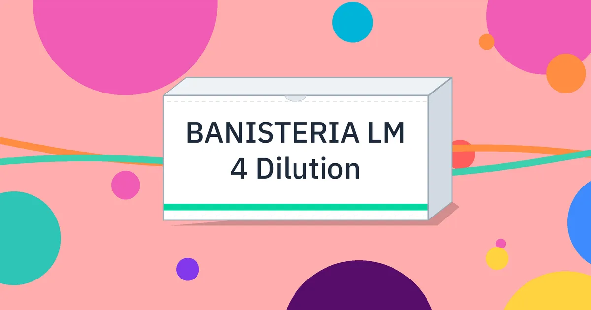 Symbolbild: Packung mit der Aufschrift BANISTERIA LM 4 Dilution (PZN 13375486) – Verfügbarkeit und Bezug in Apotheken in Frankfurt am Main