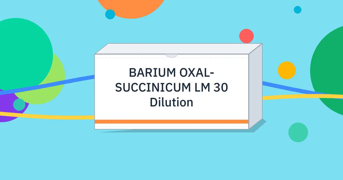 Symbolbild: Packung mit der Aufschrift BARIUM OXAL-SUCCINICUM LM 30 Dilution (PZN 13378823) – Verfügbarkeit und Bezug in Apotheken in Frankfurt am Main