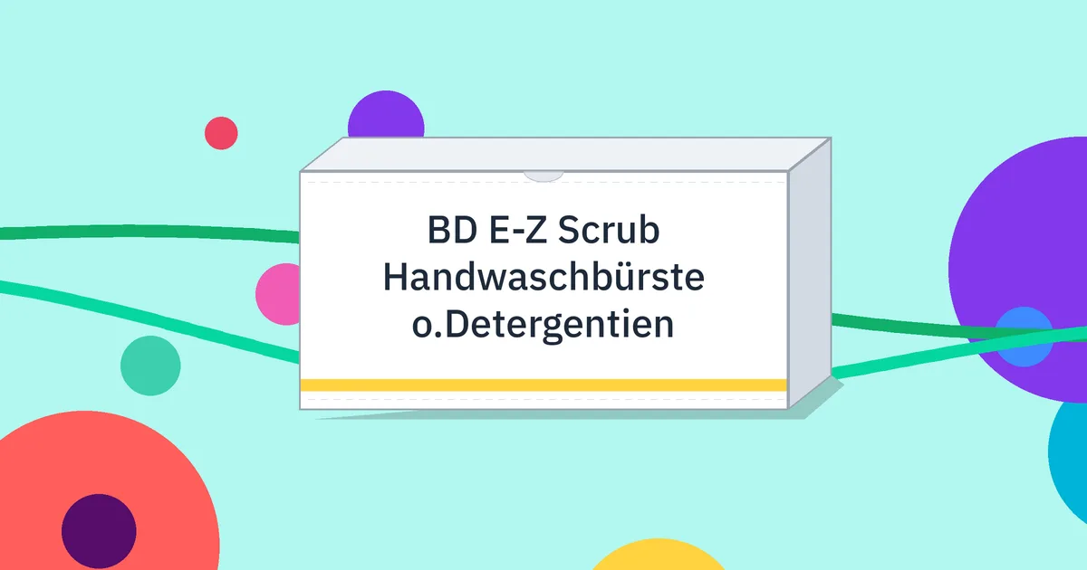 Symbolbild: Packung mit der Aufschrift BD E-Z Scrub Handwaschbürste o.Detergentien (PZN 01323188) – Verfügbarkeit und Bezug in Apotheken in Frankfurt am Main