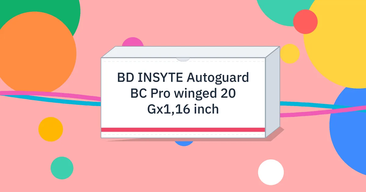 Symbolbild: Packung mit der Aufschrift BD INSYTE Autoguard BC Pro winged 20 Gx1,16 inch (PZN 17517925) – Verfügbarkeit und Bezug in Apotheken in Frankfurt am Main