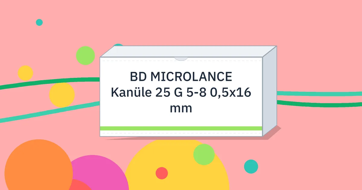 Symbolbild: Packung mit der Aufschrift BD MICROLANCE Kanüle 25 G 5-8 0,5x16 mm (PZN 03087125) – Verfügbarkeit und Bezug in Apotheken in Frankfurt am Main