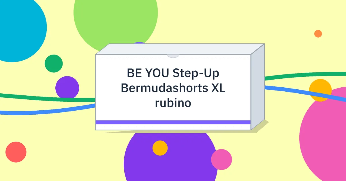 Symbolbild: Packung mit der Aufschrift BE YOU Step-Up Bermudashorts XL rubino (PZN 20720245) – Verfügbarkeit und Bezug in Apotheken in Frankfurt am Main