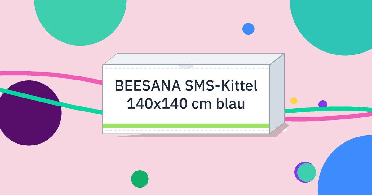 Symbolbild: Packung mit der Aufschrift BEESANA SMS-Kittel 140x140 cm blau (PZN 11518680) – Verfügbarkeit und Bezug in Apotheken in Frankfurt am Main