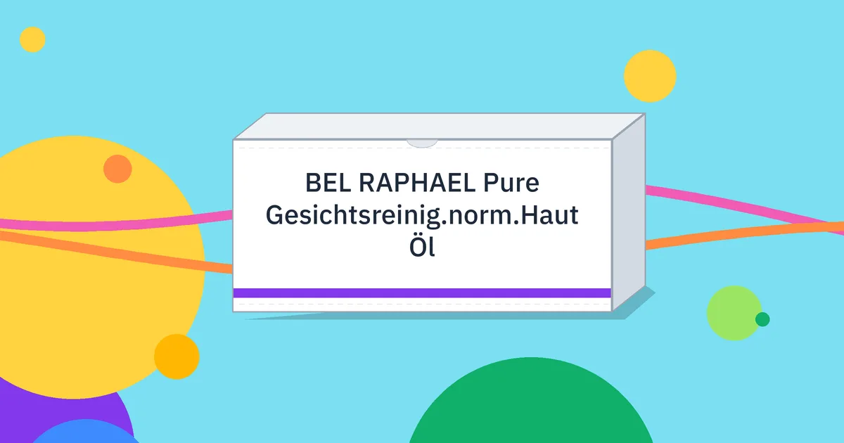 Symbolbild: Packung mit der Aufschrift BEL RAPHAEL Pure Gesichtsreinig.norm.Haut Öl (PZN 17256092) – Verfügbarkeit und Bezug in Apotheken in Frankfurt am Main