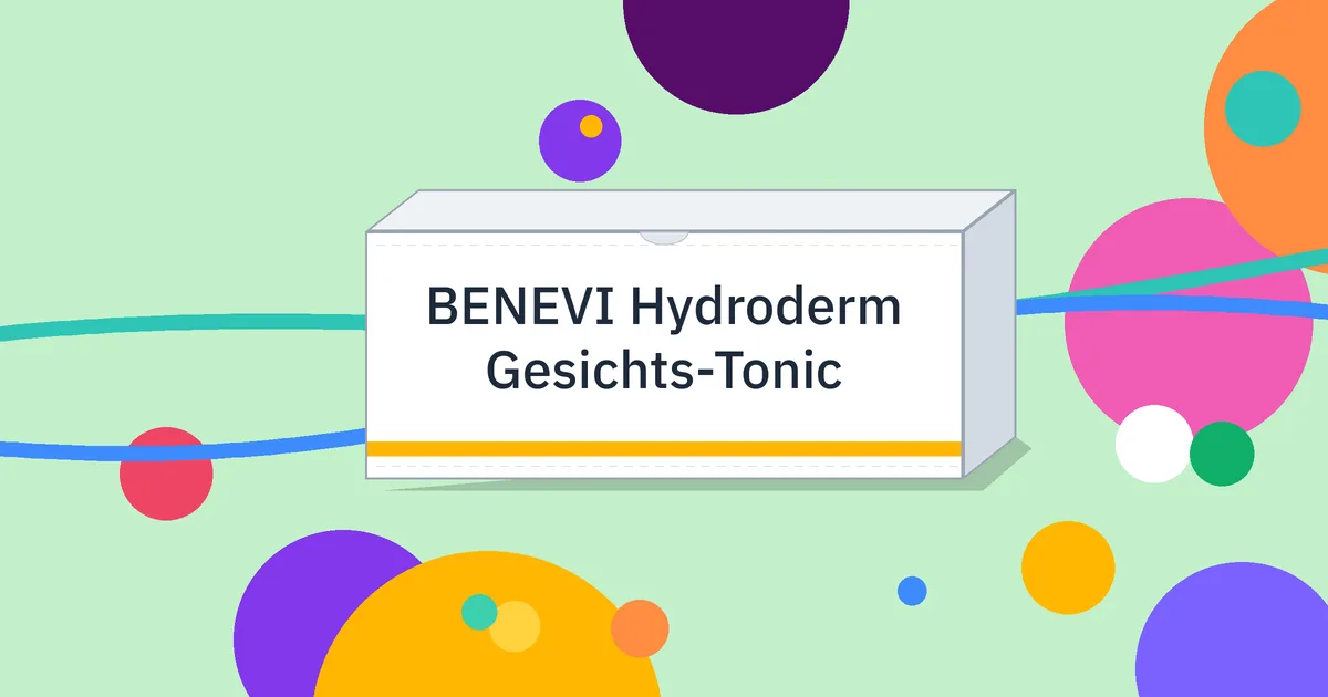 Symbolbild: Packung mit der Aufschrift BENEVI Hydroderm Gesichts-Tonic (PZN 06498159) – Verfügbarkeit und Bezug in Apotheken in Frankfurt am Main