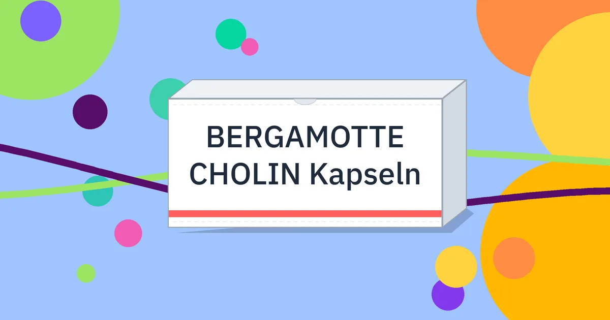 Symbolbild: Packung mit der Aufschrift BERGAMOTTE CHOLIN Kapseln (PZN 16790702) – Verfügbarkeit und Bezug in Apotheken in Frankfurt am Main