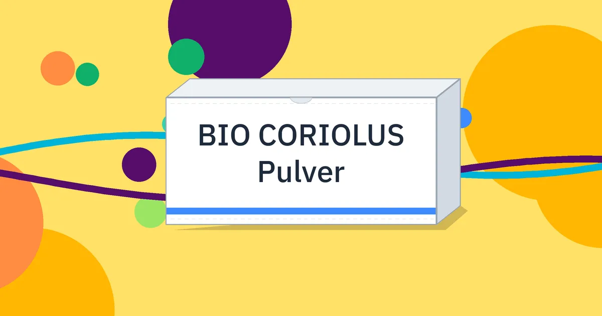 Symbolbild: Packung mit der Aufschrift BIO CORIOLUS Pulver (PZN 16835014) – Verfügbarkeit und Bezug in Apotheken in Frankfurt am Main