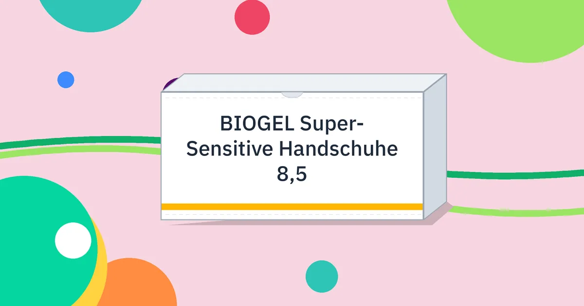 Symbolbild: Packung mit der Aufschrift BIOGEL Super-Sensitive Handschuhe 8,5 (PZN 04702466) – Verfügbarkeit und Bezug in Apotheken in Frankfurt am Main