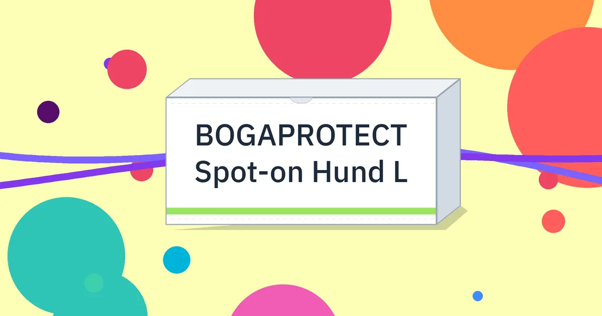 Symbolbild: Packung mit der Aufschrift BOGAPROTECT Spot-on Hund L (PZN 15416290) – Verfügbarkeit und Bezug in Apotheken in Frankfurt am Main