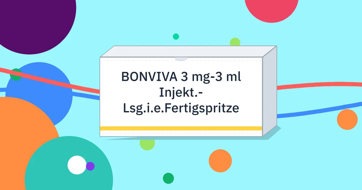 Symbolbild: Packung mit der Aufschrift BONVIVA 3 mg-3 ml Injekt.-Lsg.i.e.Fertigspritze (PZN 02484999) – Verfügbarkeit und Bezug in Apotheken in Frankfurt am Main