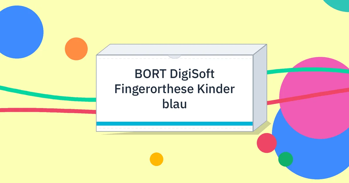 Symbolbild: Packung mit der Aufschrift BORT DigiSoft Fingerorthese Kinder blau (PZN 00236731) – Verfügbarkeit und Bezug in Apotheken in Frankfurt am Main