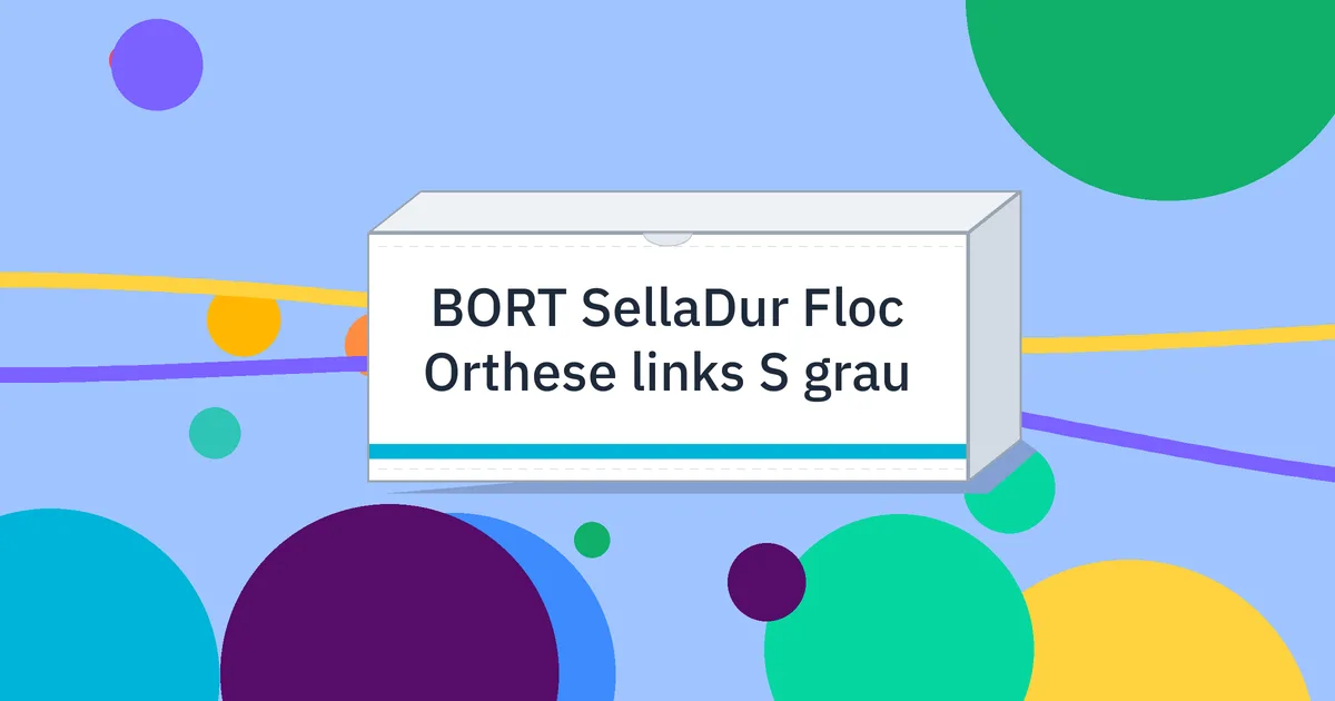 Symbolbild: Packung mit der Aufschrift BORT SellaDur Floc Orthese links S grau (PZN 01513049) – Verfügbarkeit und Bezug in Apotheken in Frankfurt am Main