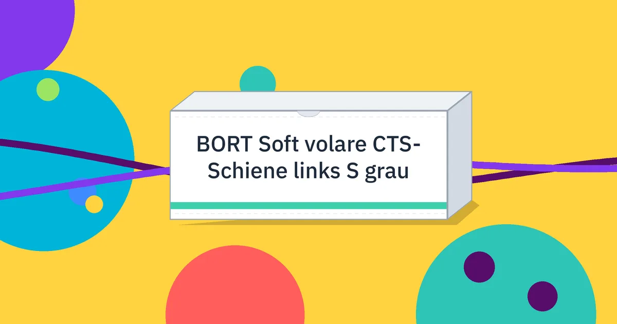 Symbolbild: Packung mit der Aufschrift BORT Soft volare CTS-Schiene links S grau (PZN 05564150) – Verfügbarkeit und Bezug in Apotheken in Frankfurt am Main