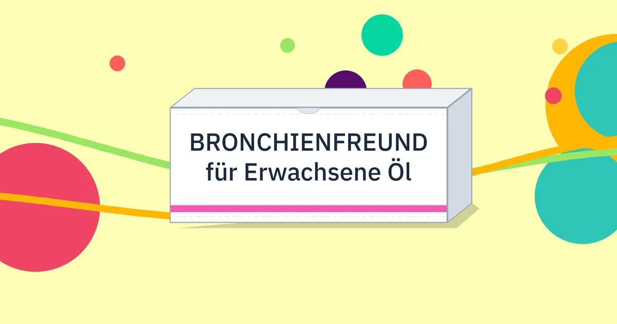 Symbolbild: Packung mit der Aufschrift BRONCHIENFREUND für Erwachsene Öl (PZN 20365956) – Verfügbarkeit und Bezug in Apotheken in Frankfurt am Main