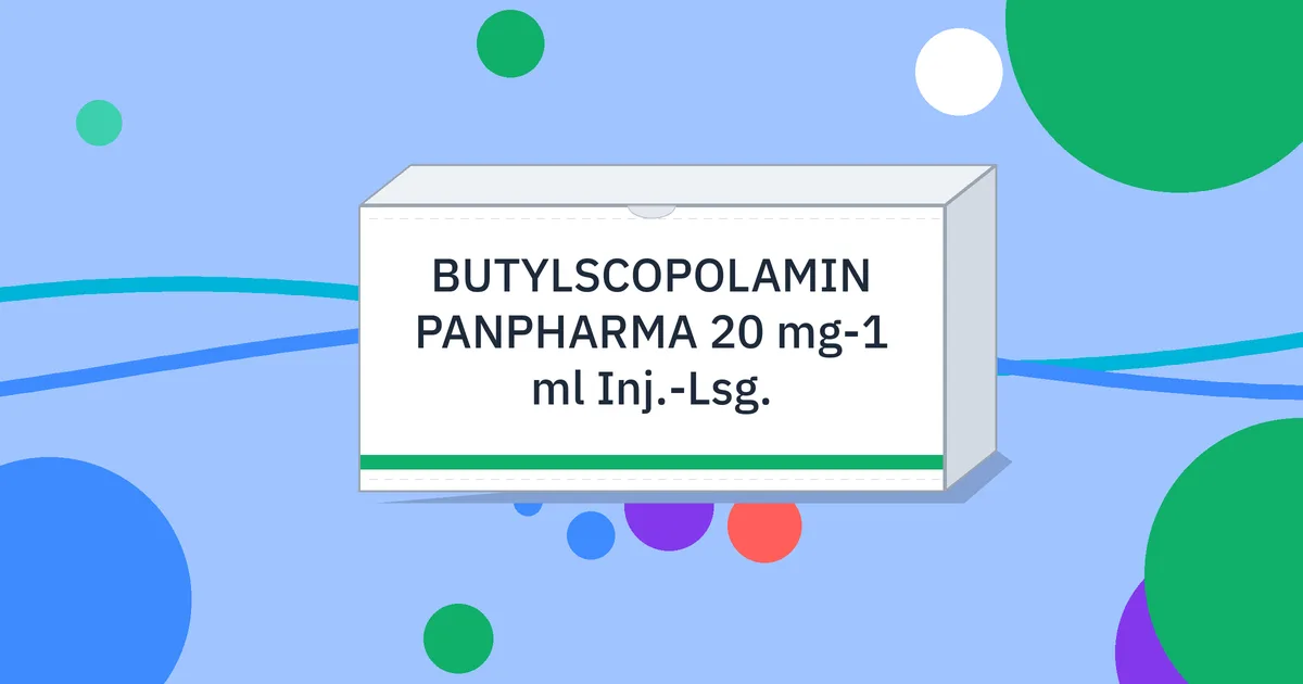 Symbolbild: Packung mit der Aufschrift BUTYLSCOPOLAMIN PANPHARMA 20 mg-1 ml Inj.-Lsg. (PZN 16199742) – Verfügbarkeit und Bezug in Apotheken in Frankfurt am Main