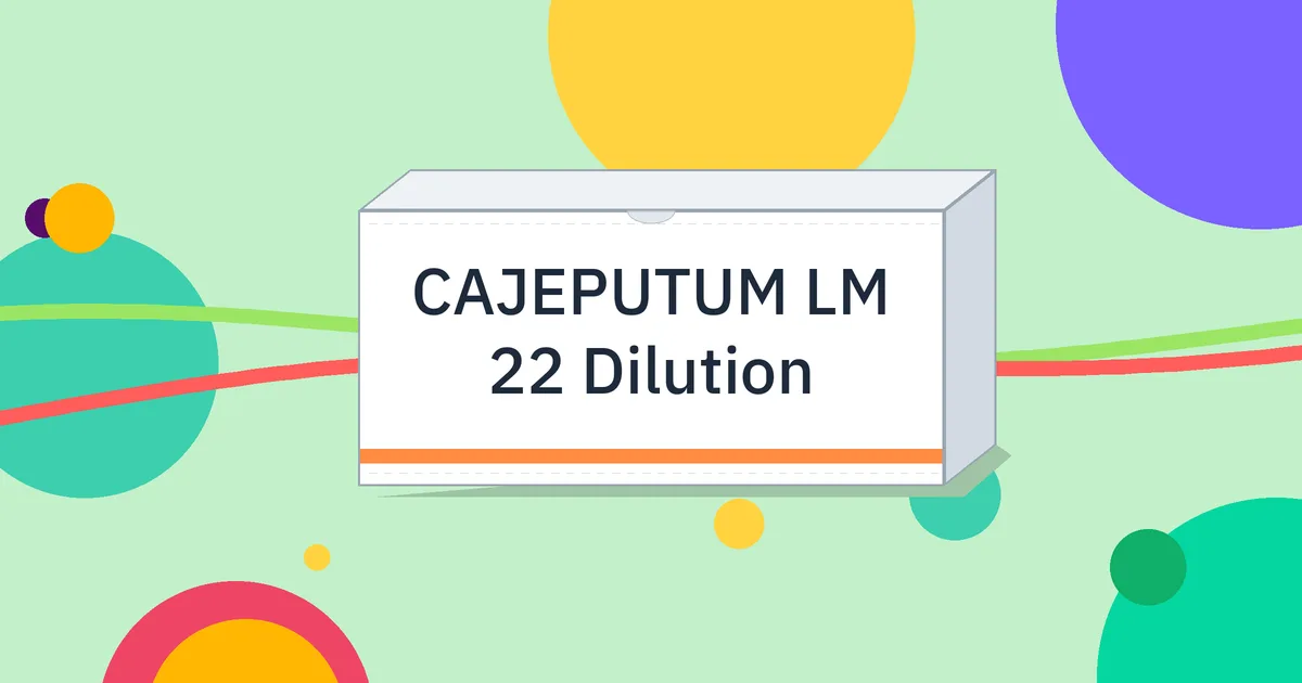 Symbolbild: Packung mit der Aufschrift CAJEPUTUM LM 22 Dilution (PZN 12799681) – Verfügbarkeit und Bezug in Apotheken in Frankfurt am Main