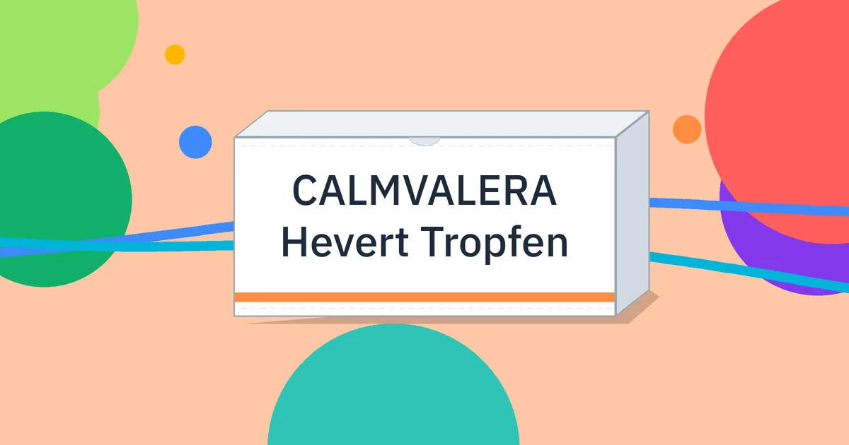 Symbolbild: Packung mit der Aufschrift CALMVALERA Hevert Tropfen (PZN 11861047) – Verfügbarkeit und Bezug in Apotheken in Frankfurt am Main