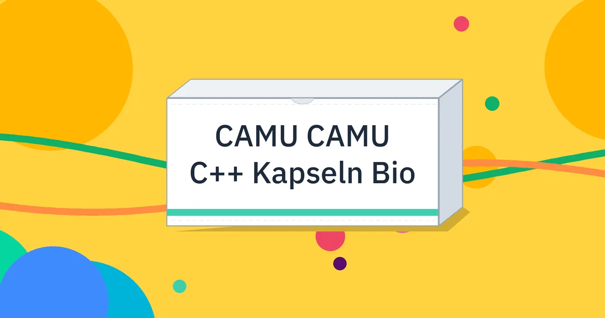 Symbolbild: Packung mit der Aufschrift CAMU CAMU C++ Kapseln Bio (PZN 15378218) – Verfügbarkeit und Bezug in Apotheken in Frankfurt am Main