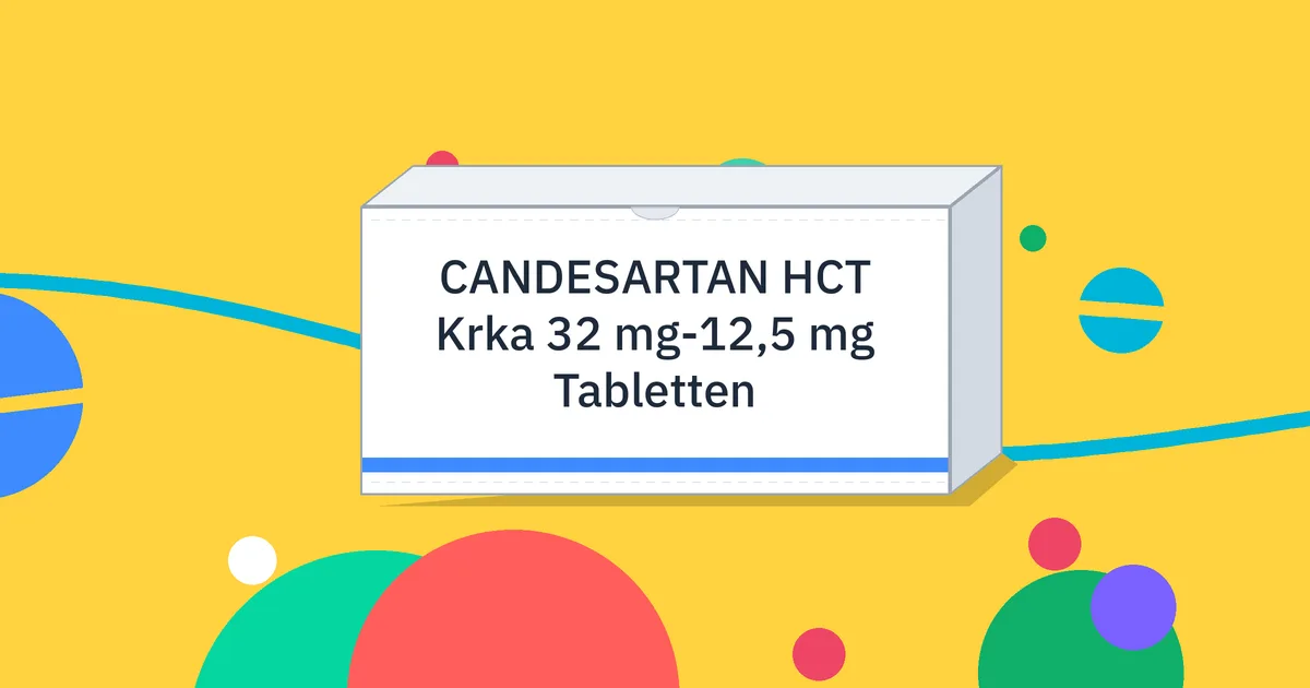 Symbolbild: Packung mit der Aufschrift CANDESARTAN HCT Krka 32 mg-12,5 mg Tabletten (PZN 14272587) – Verfügbarkeit und Bezug in Apotheken in Frankfurt am Main