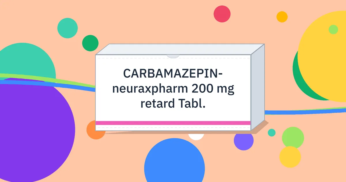 Symbolbild: Packung mit der Aufschrift CARBAMAZEPIN-neuraxpharm 200 mg retard Tabl. (PZN 00771967) – Verfügbarkeit und Bezug in Apotheken in Frankfurt am Main