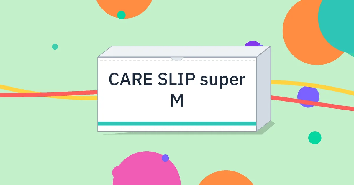 Symbolbild: Packung mit der Aufschrift CARE SLIP super M (PZN 16243526) – Verfügbarkeit und Bezug in Apotheken in Frankfurt am Main