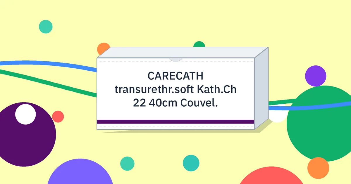Symbolbild: Packung mit der Aufschrift CARECATH transurethr.soft Kath.Ch 22 40cm Couvel. (PZN 06434969) – Verfügbarkeit und Bezug in Apotheken in Frankfurt am Main