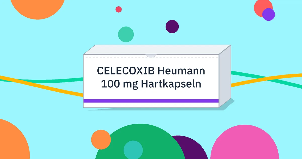 Symbolbild: Packung mit der Aufschrift CELECOXIB Heumann 100 mg Hartkapseln (PZN 10333926) – Verfügbarkeit und Bezug in Apotheken in Frankfurt am Main
