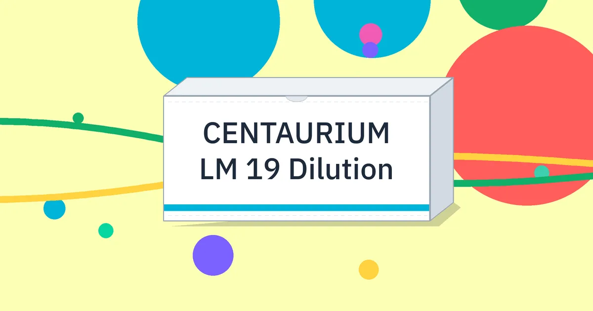 Symbolbild: Packung mit der Aufschrift CENTAURIUM LM 19 Dilution (PZN 13436242) – Verfügbarkeit und Bezug in Apotheken in Frankfurt am Main