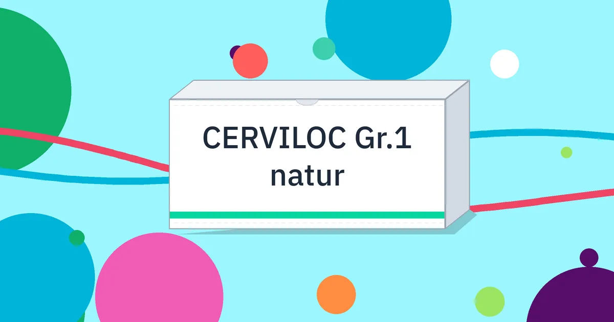 Symbolbild: Packung mit der Aufschrift CERVILOC Gr.1 natur (PZN 10250784) – Verfügbarkeit und Bezug in Apotheken in Frankfurt am Main