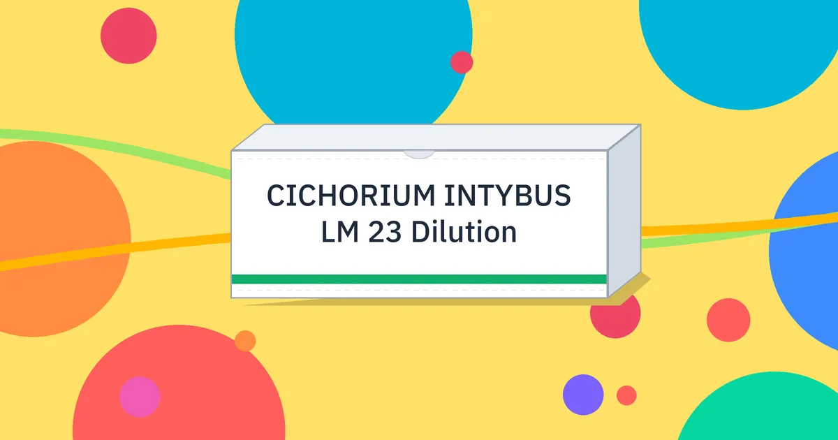 Symbolbild: Packung mit der Aufschrift CICHORIUM INTYBUS LM 23 Dilution (PZN 13446105) – Verfügbarkeit und Bezug in Apotheken in Frankfurt am Main