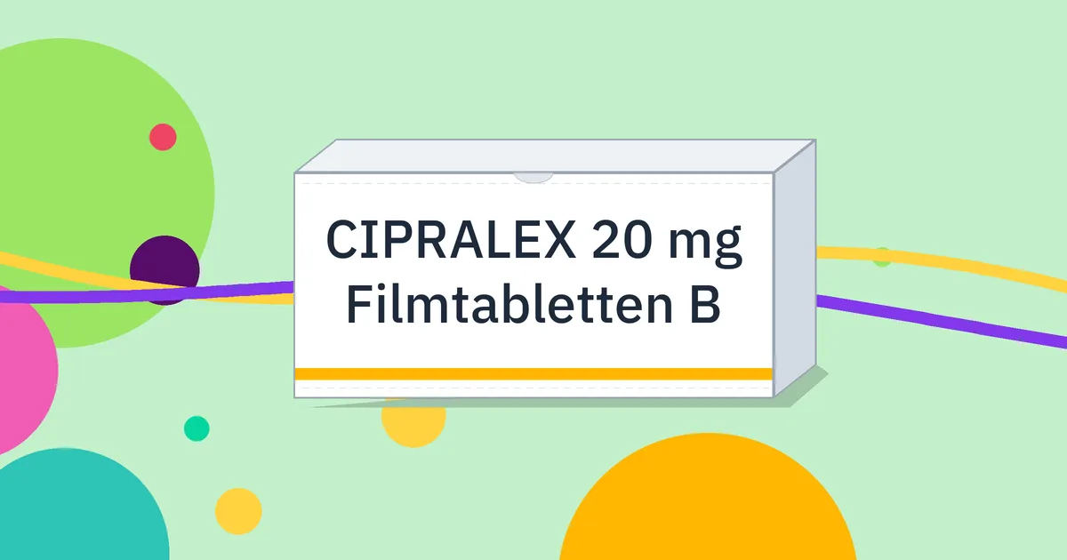 Symbolbild: Packung mit der Aufschrift CIPRALEX 20 mg Filmtabletten B (PZN 07521009) – Verfügbarkeit und Bezug in Apotheken in Frankfurt am Main