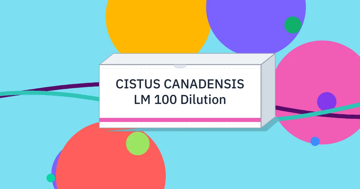 Symbolbild: Packung mit der Aufschrift CISTUS CANADENSIS LM 100 Dilution (PZN 12821593) – Verfügbarkeit und Bezug in Apotheken in Frankfurt am Main