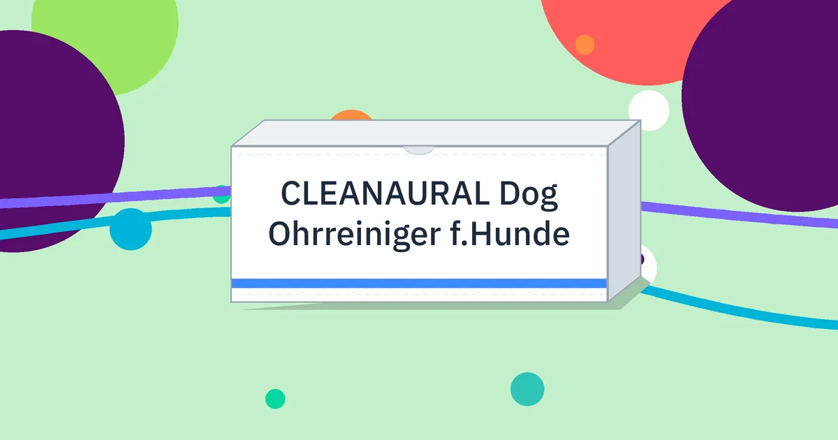 Symbolbild: Packung mit der Aufschrift CLEANAURAL Dog Ohrreiniger f.Hunde (PZN 20523734) – Verfügbarkeit und Bezug in Apotheken in Frankfurt am Main