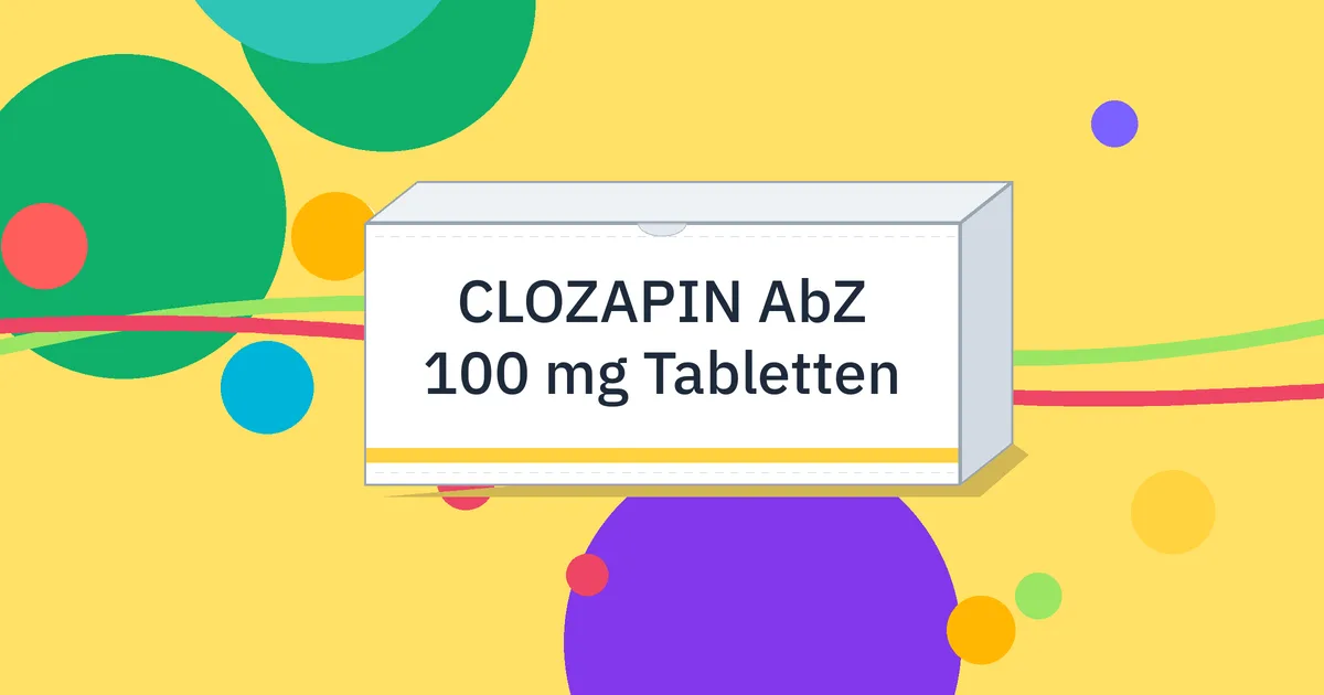 Symbolbild: Packung mit der Aufschrift CLOZAPIN AbZ 100 mg Tabletten (PZN 05563104) – Verfügbarkeit und Bezug in Apotheken in Frankfurt am Main