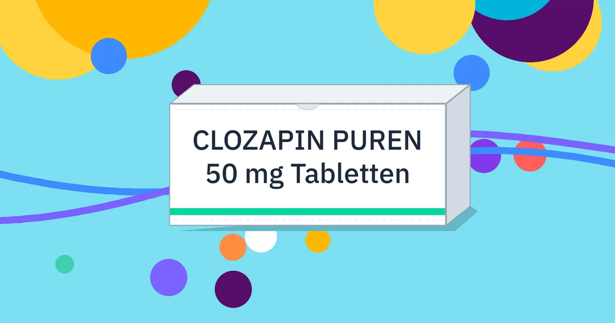 Symbolbild: Packung mit der Aufschrift CLOZAPIN PUREN 50 mg Tabletten (PZN 15237044) – Verfügbarkeit und Bezug in Apotheken in Frankfurt am Main
