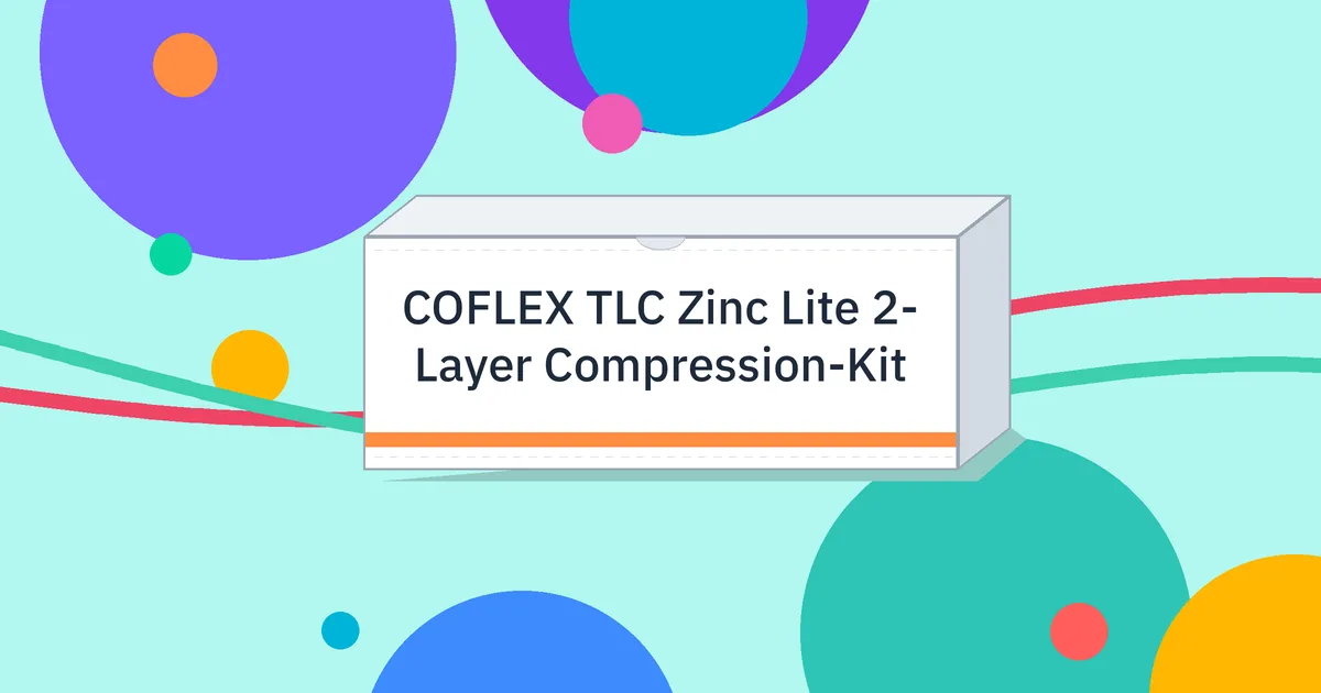 Symbolbild: Packung mit der Aufschrift COFLEX TLC Zinc Lite 2-Layer Compression-Kit (PZN 17543957) – Verfügbarkeit und Bezug in Apotheken in Frankfurt am Main