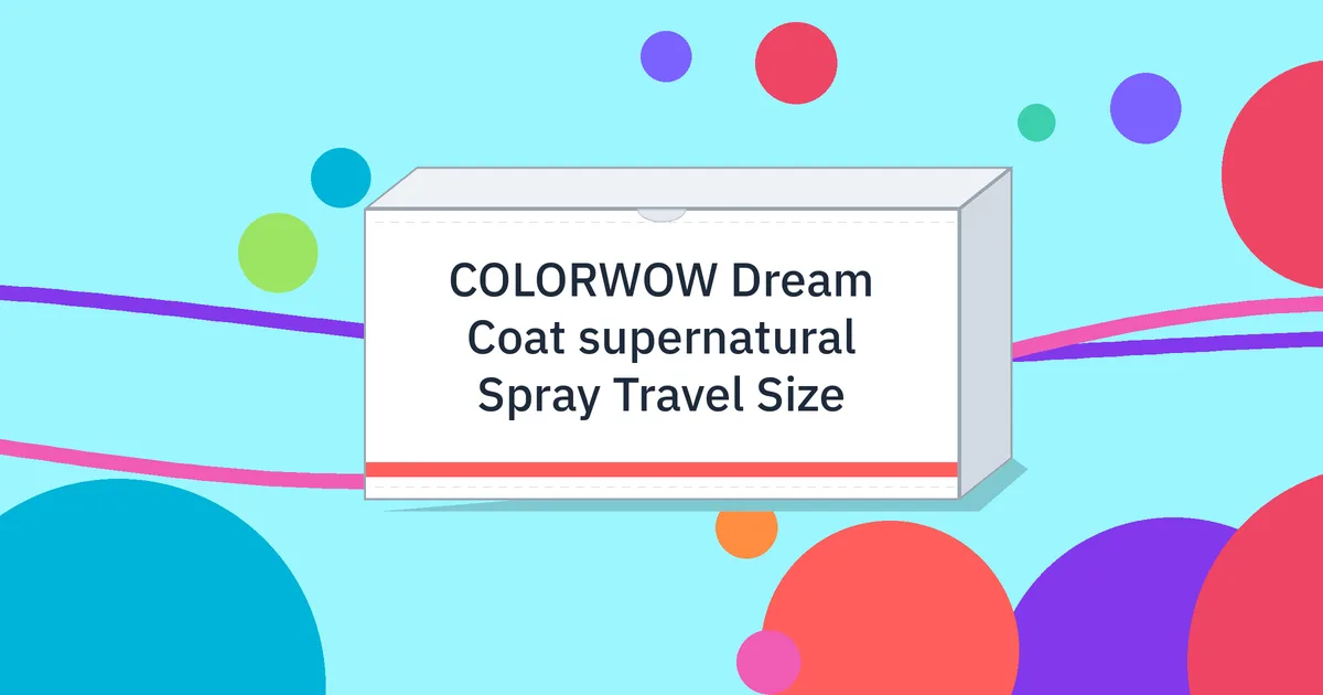 Symbolbild: Packung mit der Aufschrift COLORWOW Dream Coat supernatural Spray Travel Size (PZN 20159501) – Verfügbarkeit und Bezug in Apotheken in Frankfurt am Main