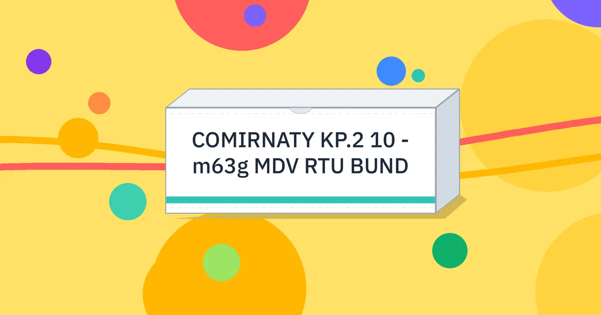Symbolbild: Packung mit der Aufschrift COMIRNATY KP.2 10 -m63g MDV RTU BUND (PZN 19514173) – Verfügbarkeit und Bezug in Apotheken in Frankfurt am Main